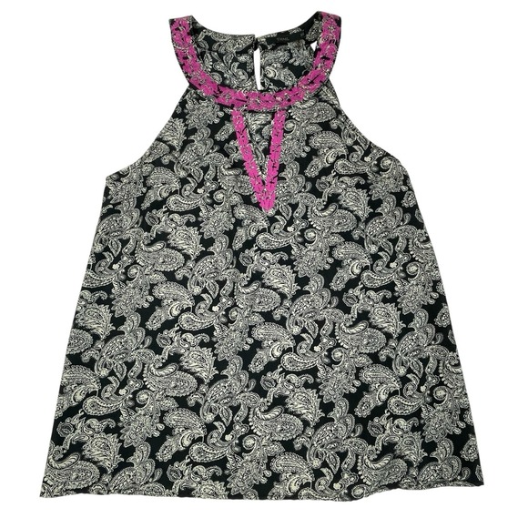 THML | Tops | Thml Black Paisley Boho Tank Top Xs Blouse Pink ...